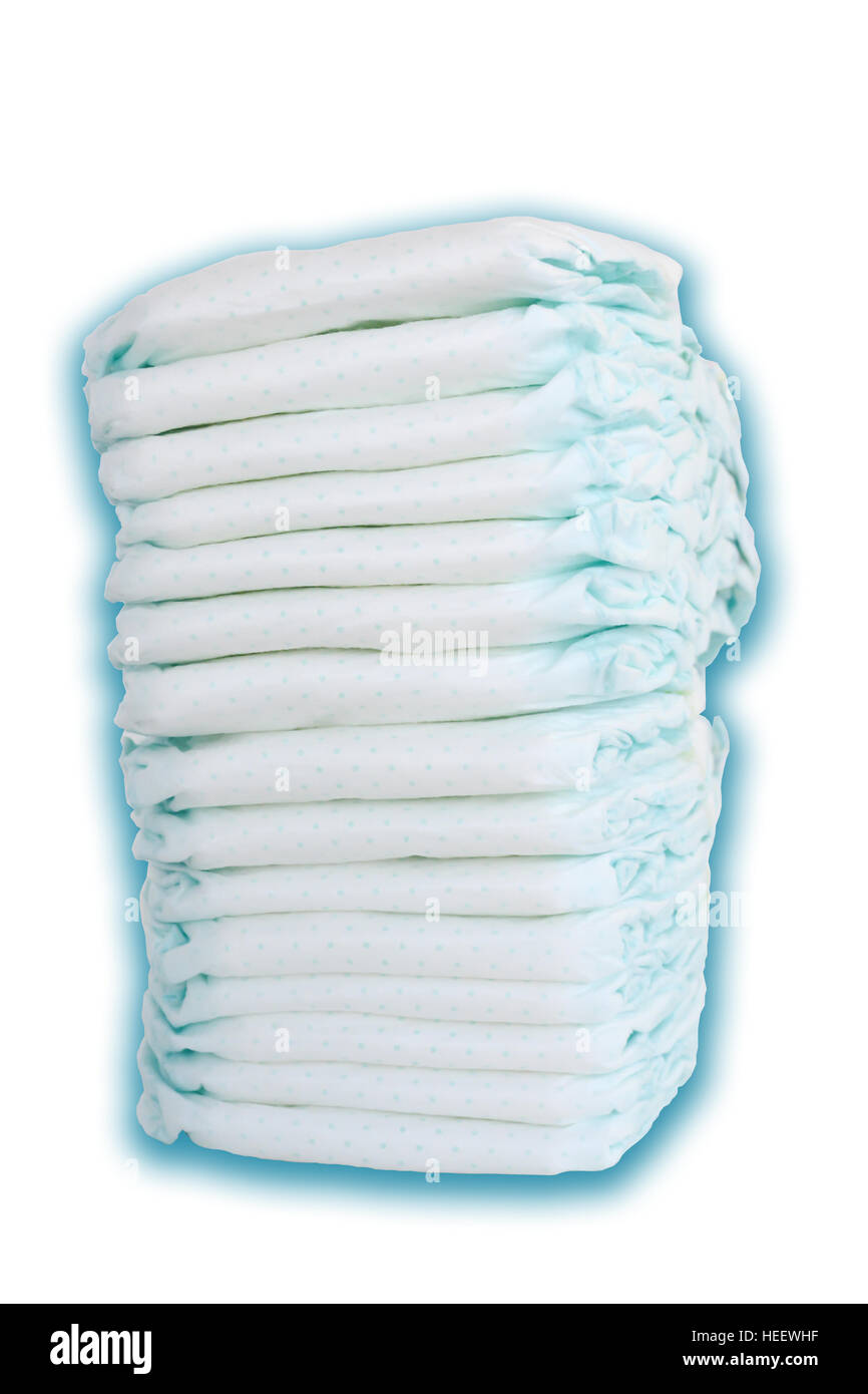 Stack of diapers isolated on white background Stock Photo - Alamy