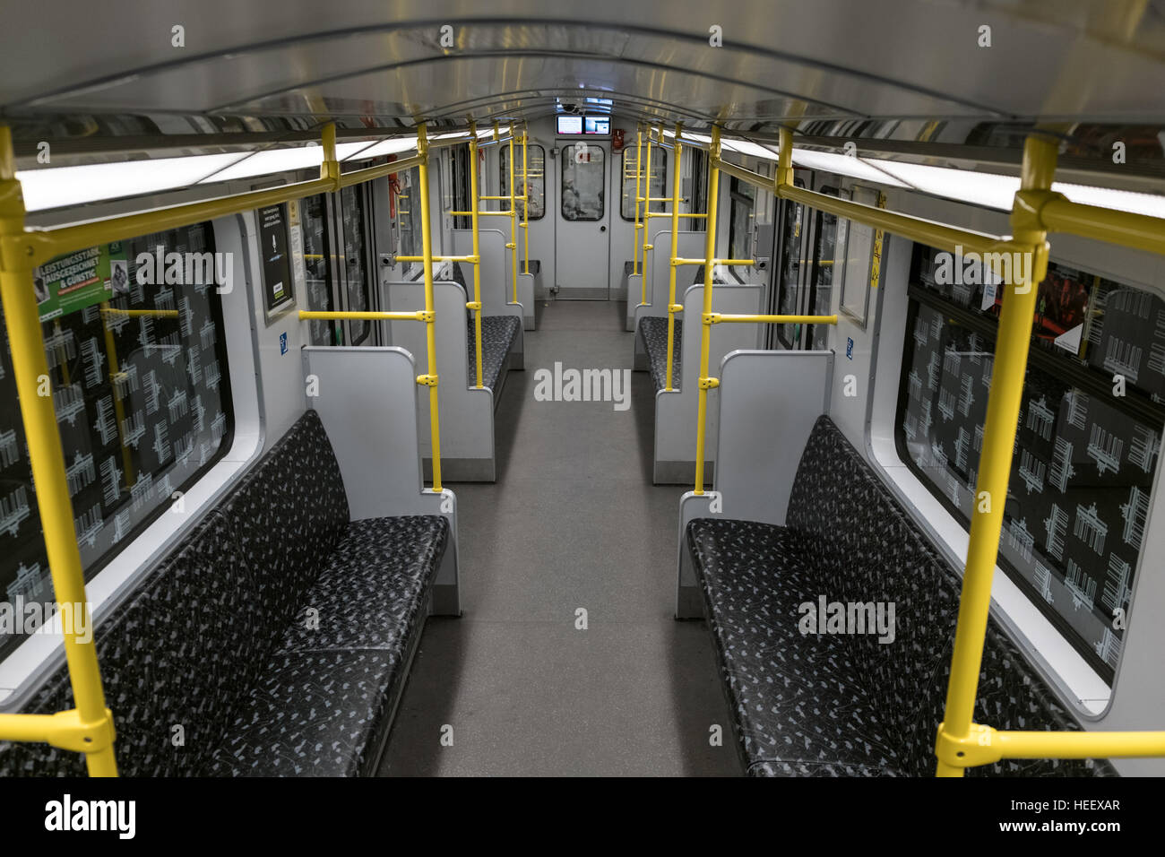 Empty BVG subway train (U-Bahn) / metro train in Berlin, Germany Stock ...