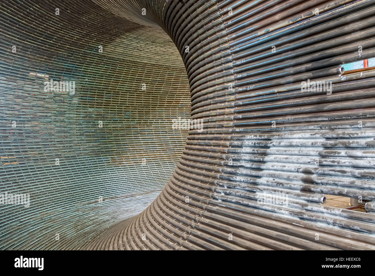 Metal tunnel background Stock Photo - Alamy