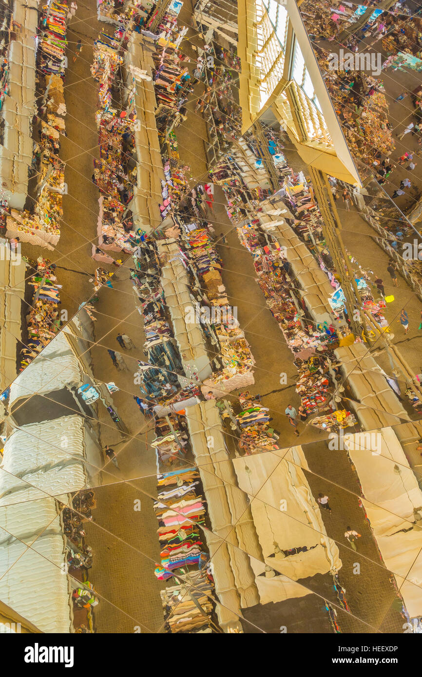 The historic Els Encants Flea Market in Barcelona, Spain with a ...