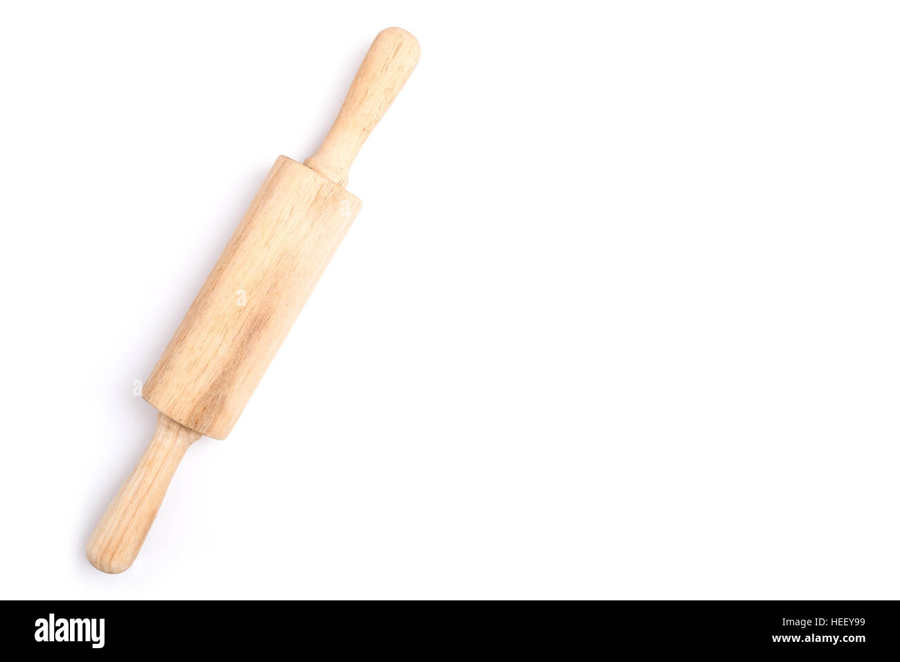 Close up wooden rolling pin isolated on white background Stock Photo ...