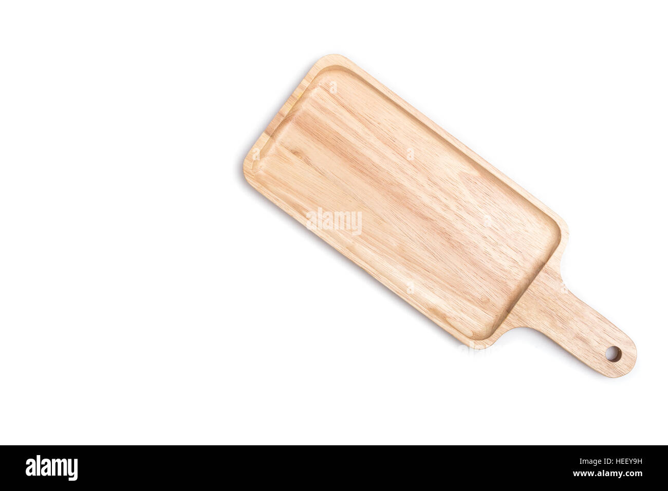 Close up empty flat wooden tray isolated on white background Stock ...