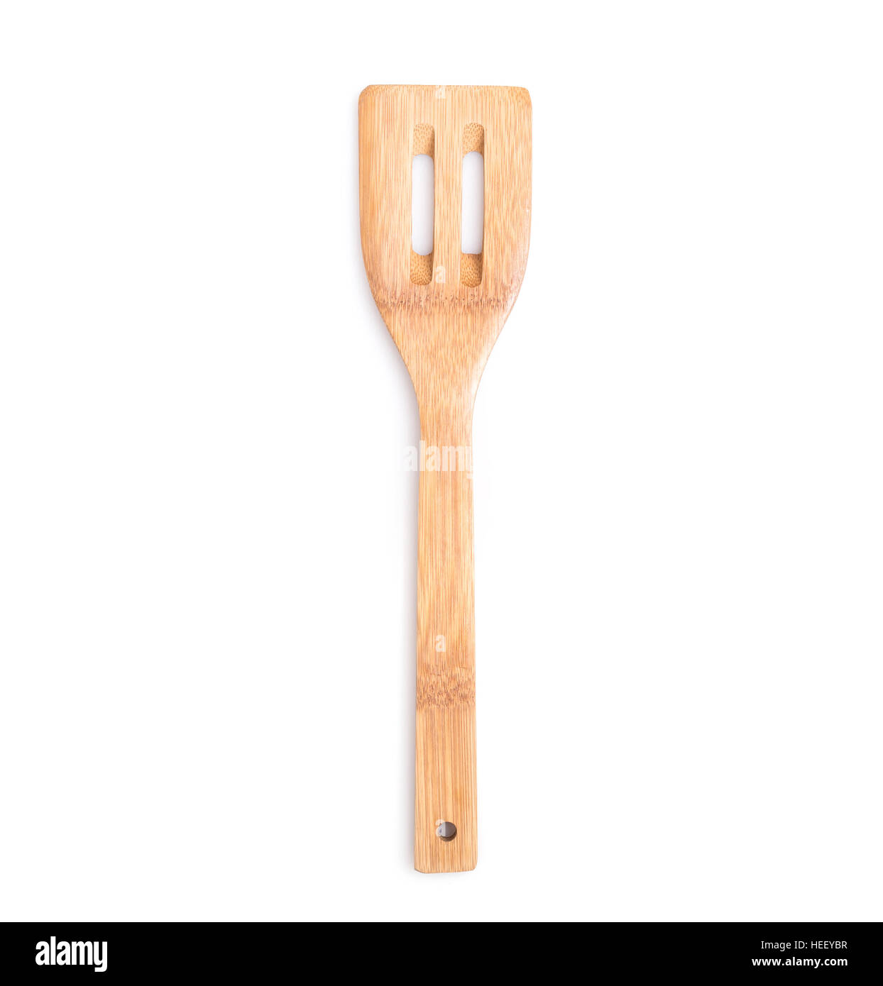 Close up cooking wooden spatula isolated on white background Stock ...