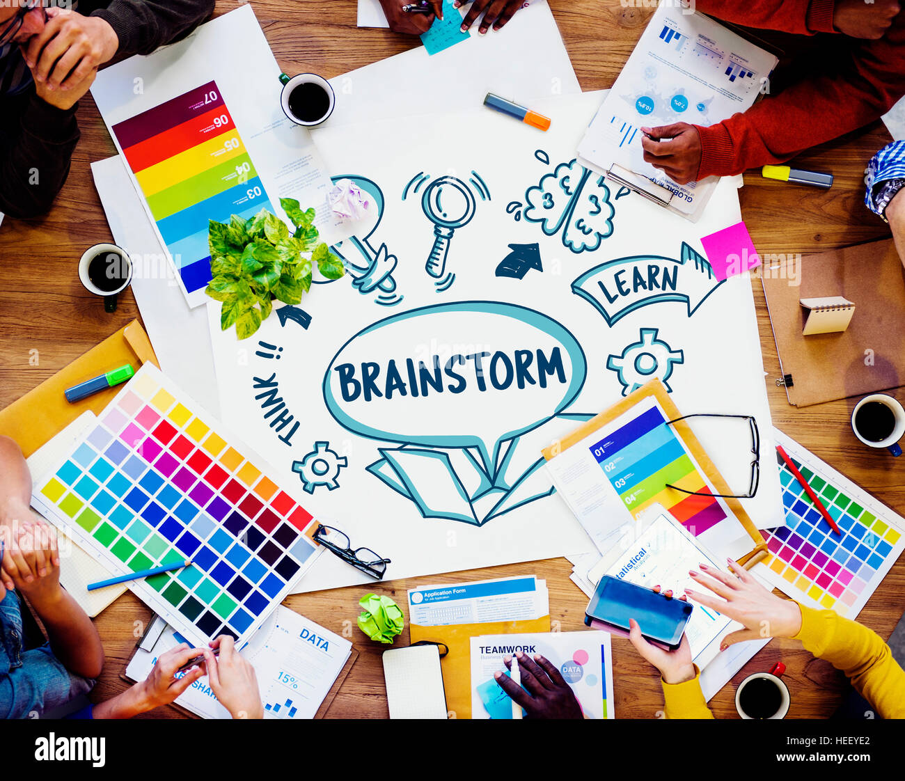 Ideas Outside Box Brainstorm Sketch Concept Stock Photo - Alamy
