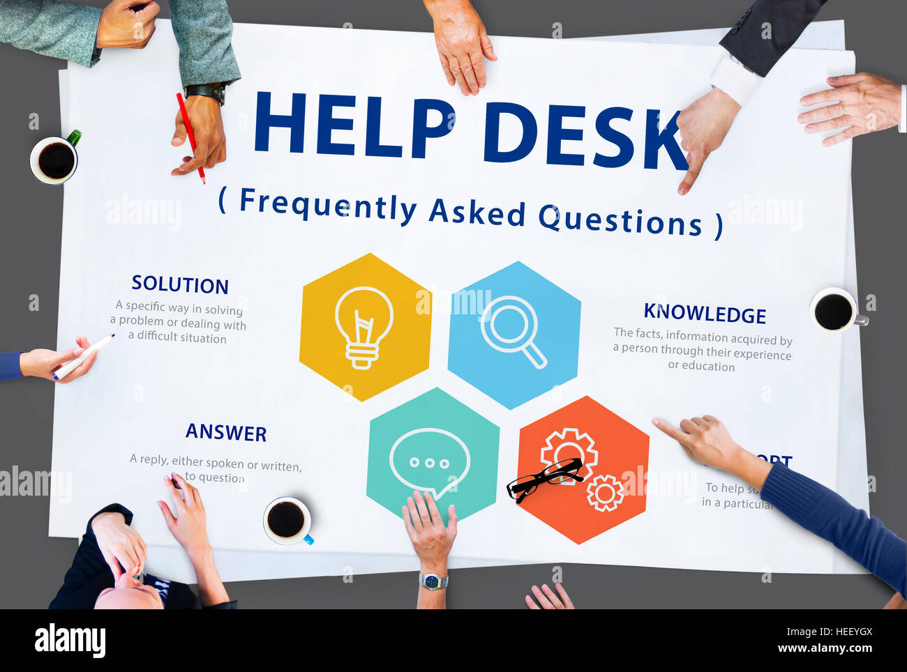 Customer Service FAQs Illustration Stock Photo - Alamy