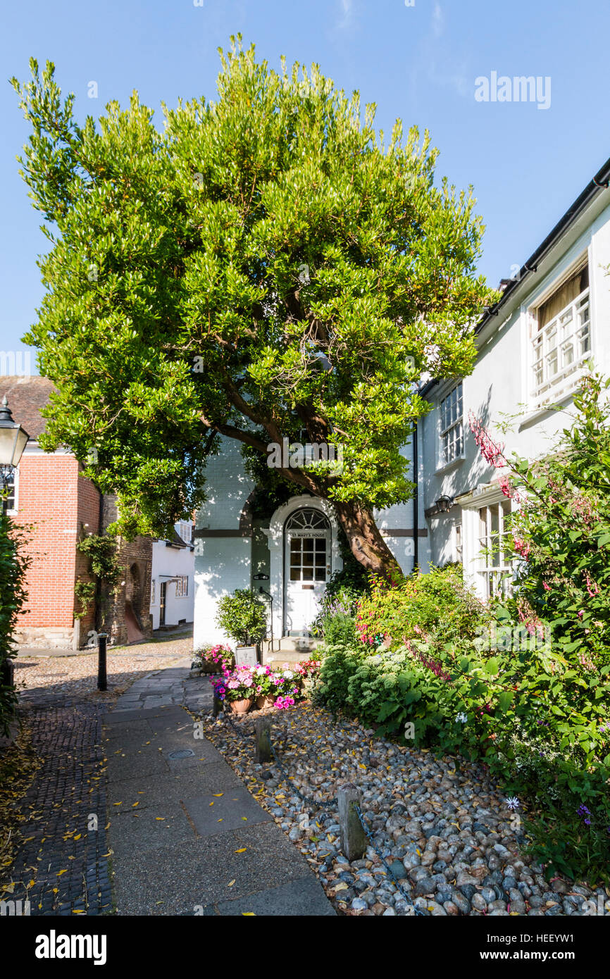 English historical town of Rye. Famous picturesque view, front of the ...