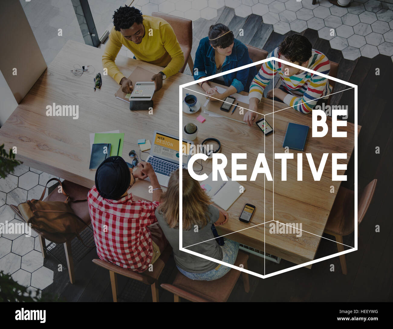 Creative Thinking Different Cube Graphic Concept Stock Photo - Alamy