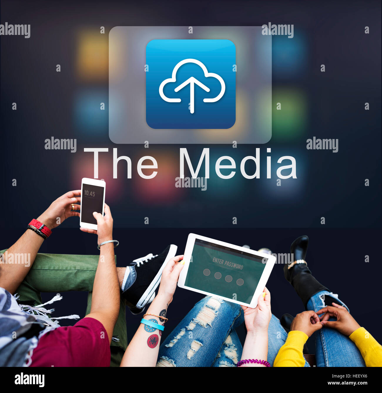 Cloud Computing Data Sharing Storage Graphic Concept Stock Photo - Alamy