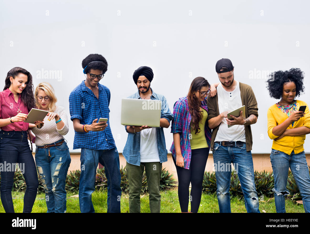 College Students Using Digital Devices Concept Stock Photo - Alamy