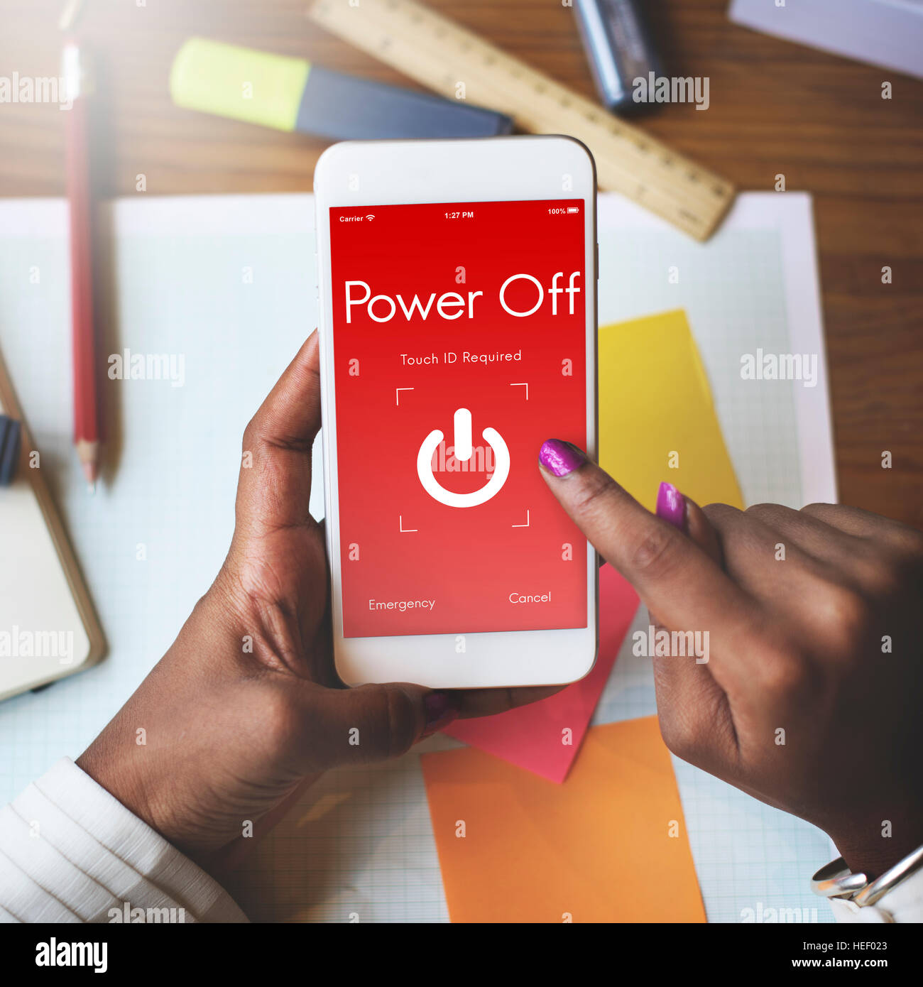 Power Off Touchscreen Display Concept Stock Photo - Alamy