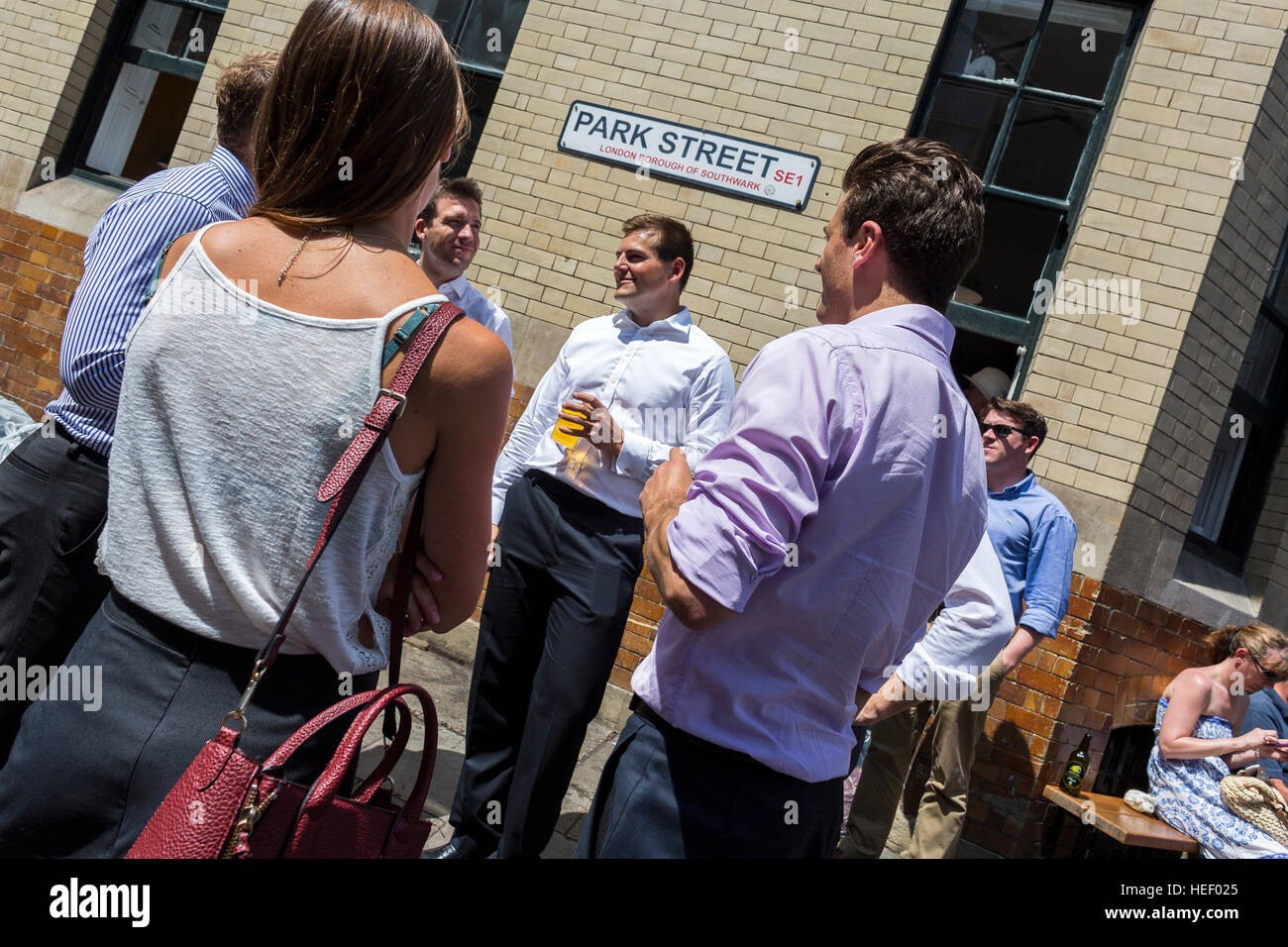 A summer lunch time drink at the Market Porter pub at Borough Market ...