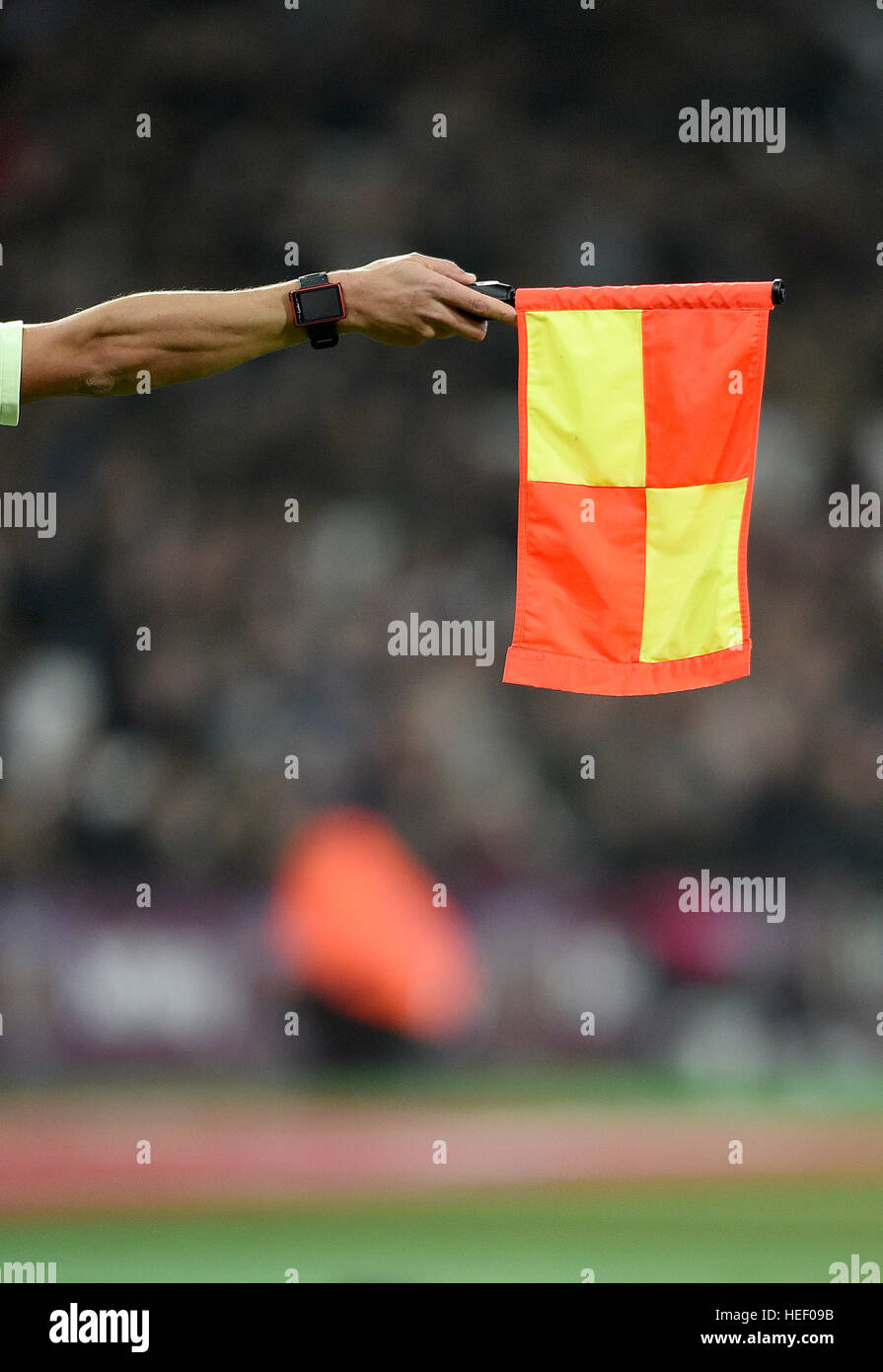 A detail view of a linesman flag Stock Photo - Alamy