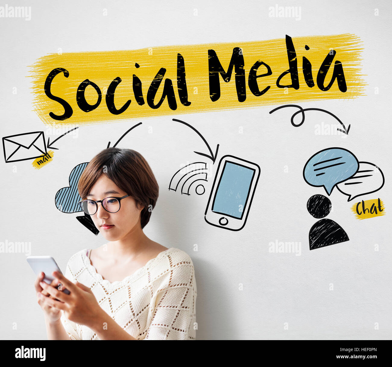 Social Media Networking Communication Connection Concept Stock Photo ...