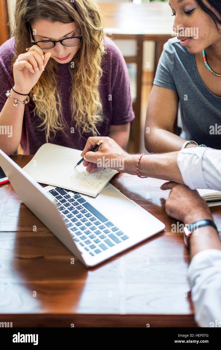 Friends Working Discussion Meeting Sharing Ideas Concept Stock Photo ...