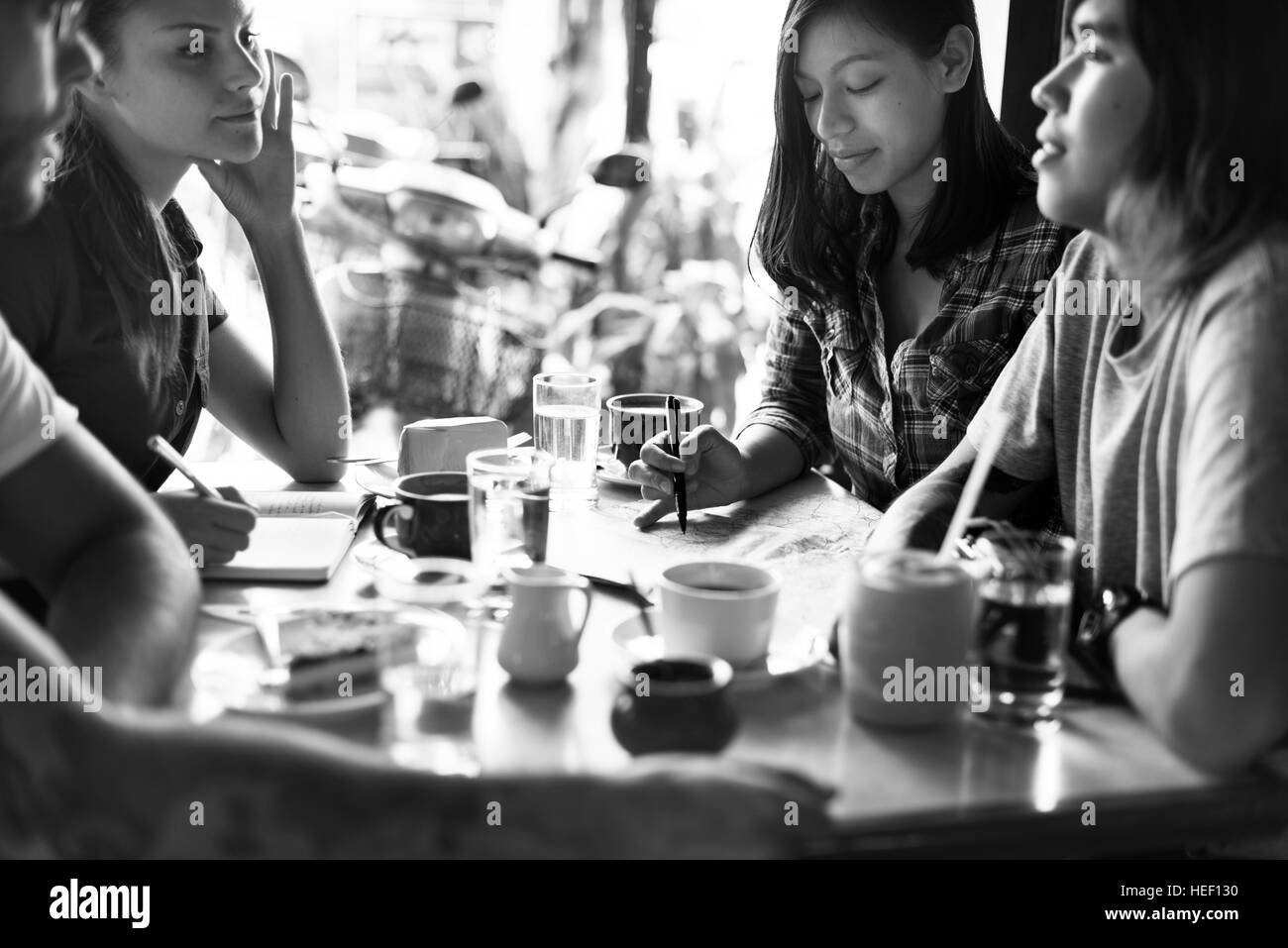 Group Of People Drinking Coffee Concept Stock Photo - Alamy