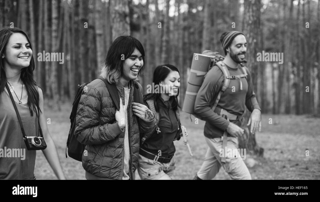 Friends Walking Exploring Outdoors Concept Stock Photo - Alamy Friends Walking Exploring Outdoors Concept Stock Photo - Alamy
