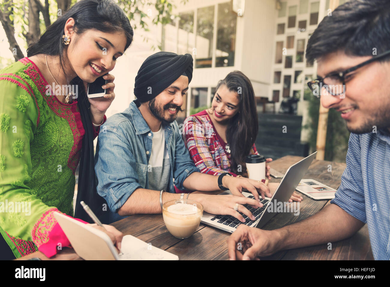 Indian Community Togetherness Technology Concept Stock Photo - Alamy