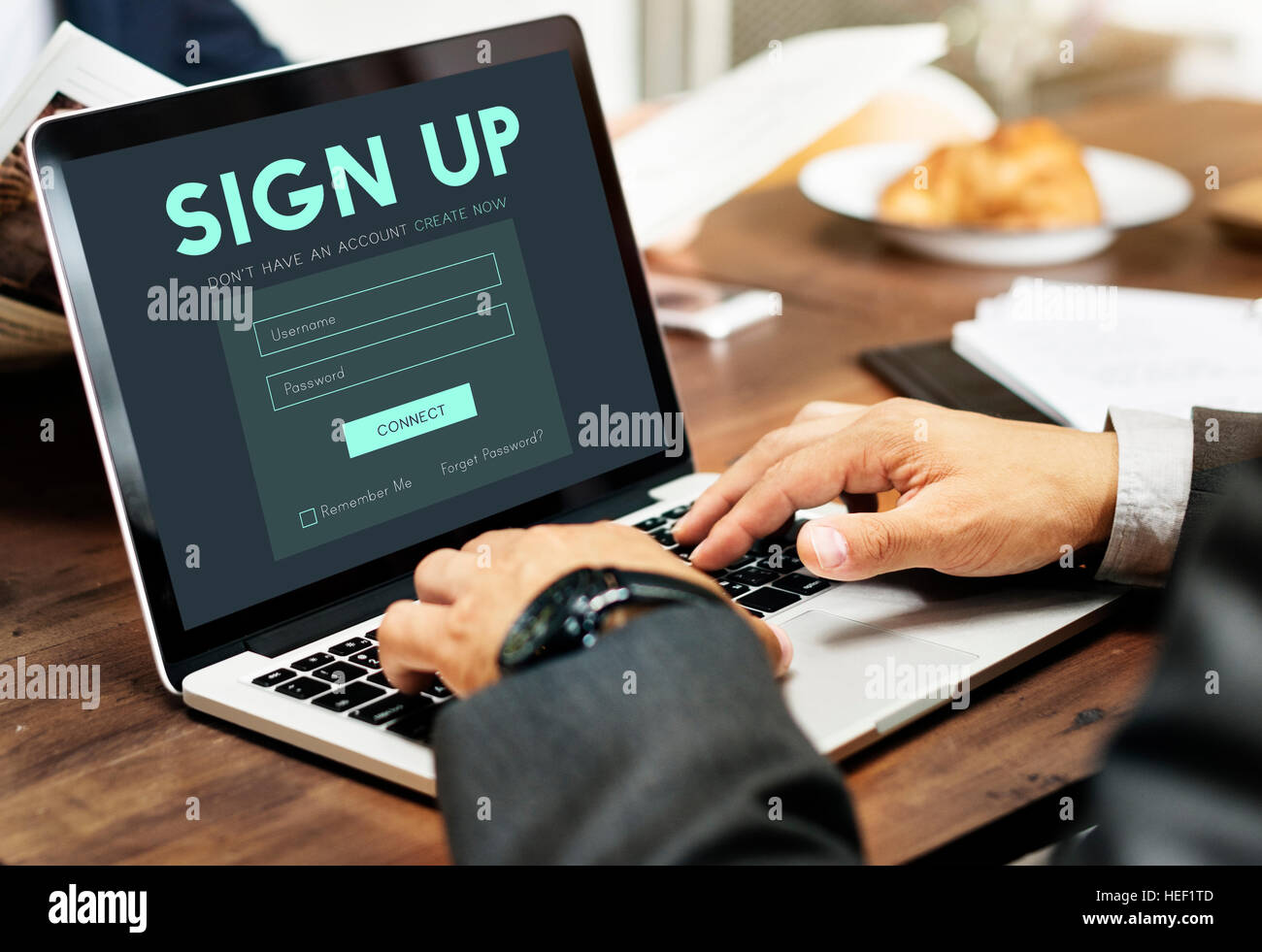 Sign Up Form Button Graphic Concept Stock Photo - Alamy