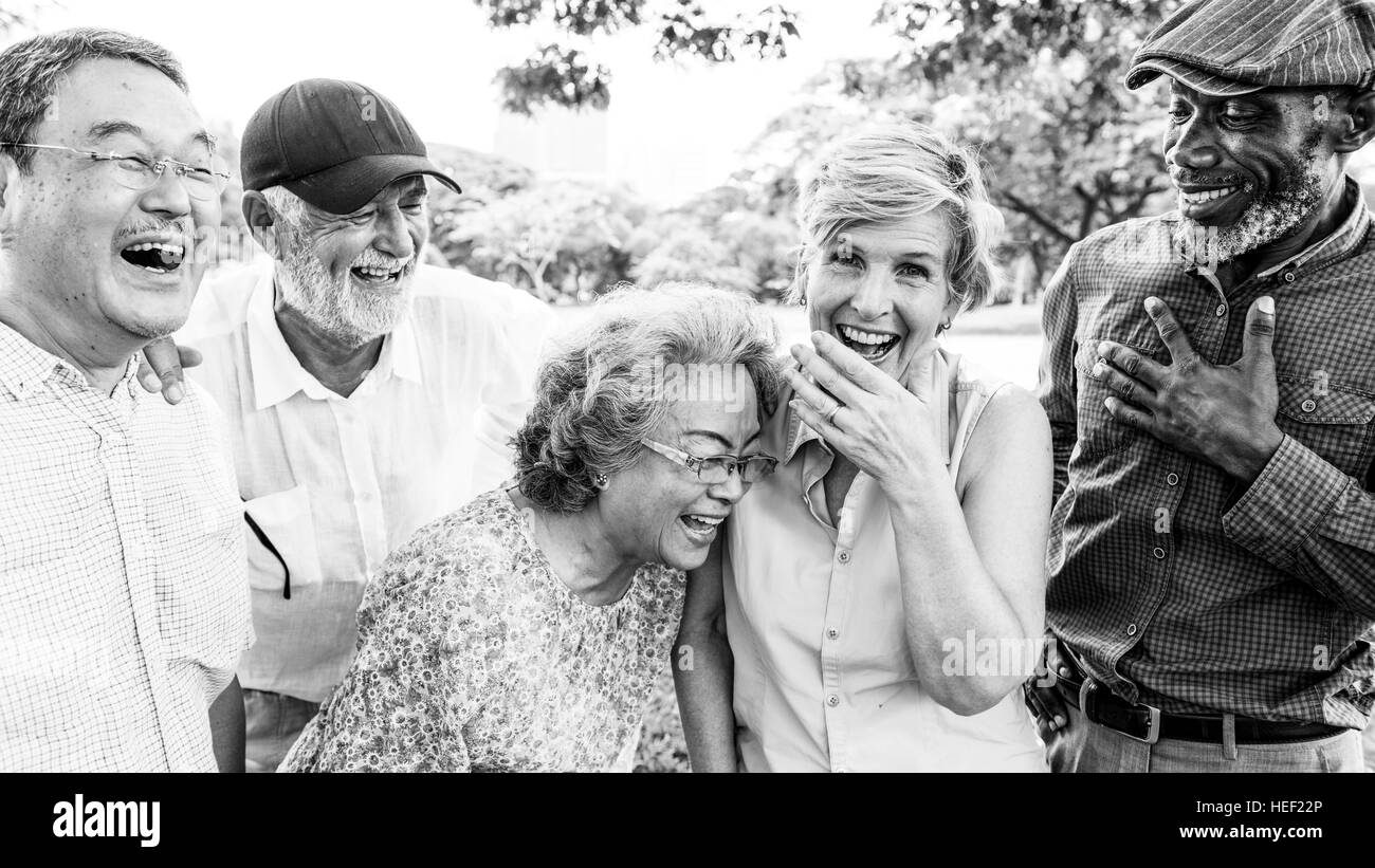 Group of Senior Retirement Friends Happiness Concept Stock Photo - Alamy