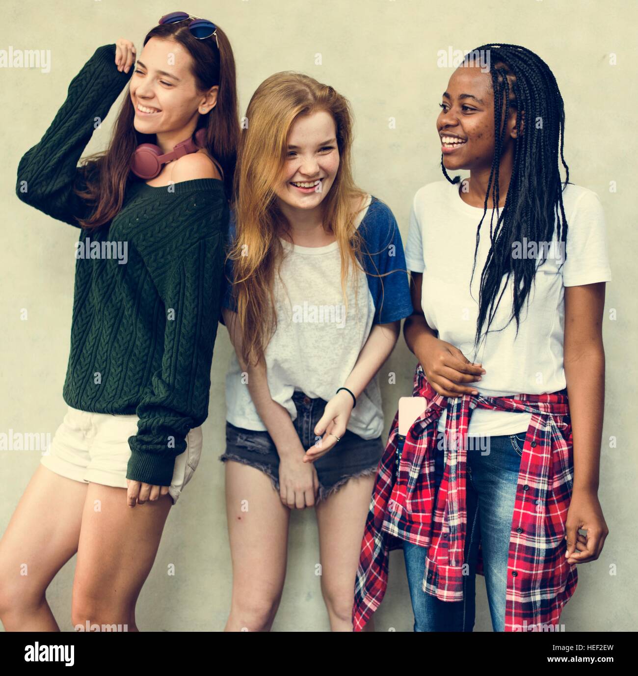 Girlfriend Friendship Togetherness Happiness Smiling Concept Stock ...