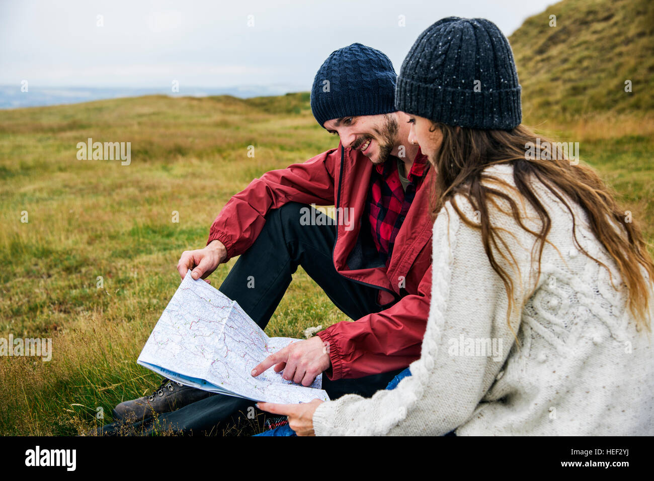 People Relaxation Sitting Mountain Carefree Togetherness Concept Stock ...