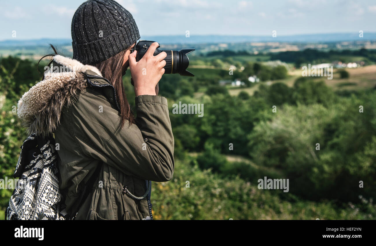 Woman Photography Camera Nature Environment Concept Stock Photo - Alamy