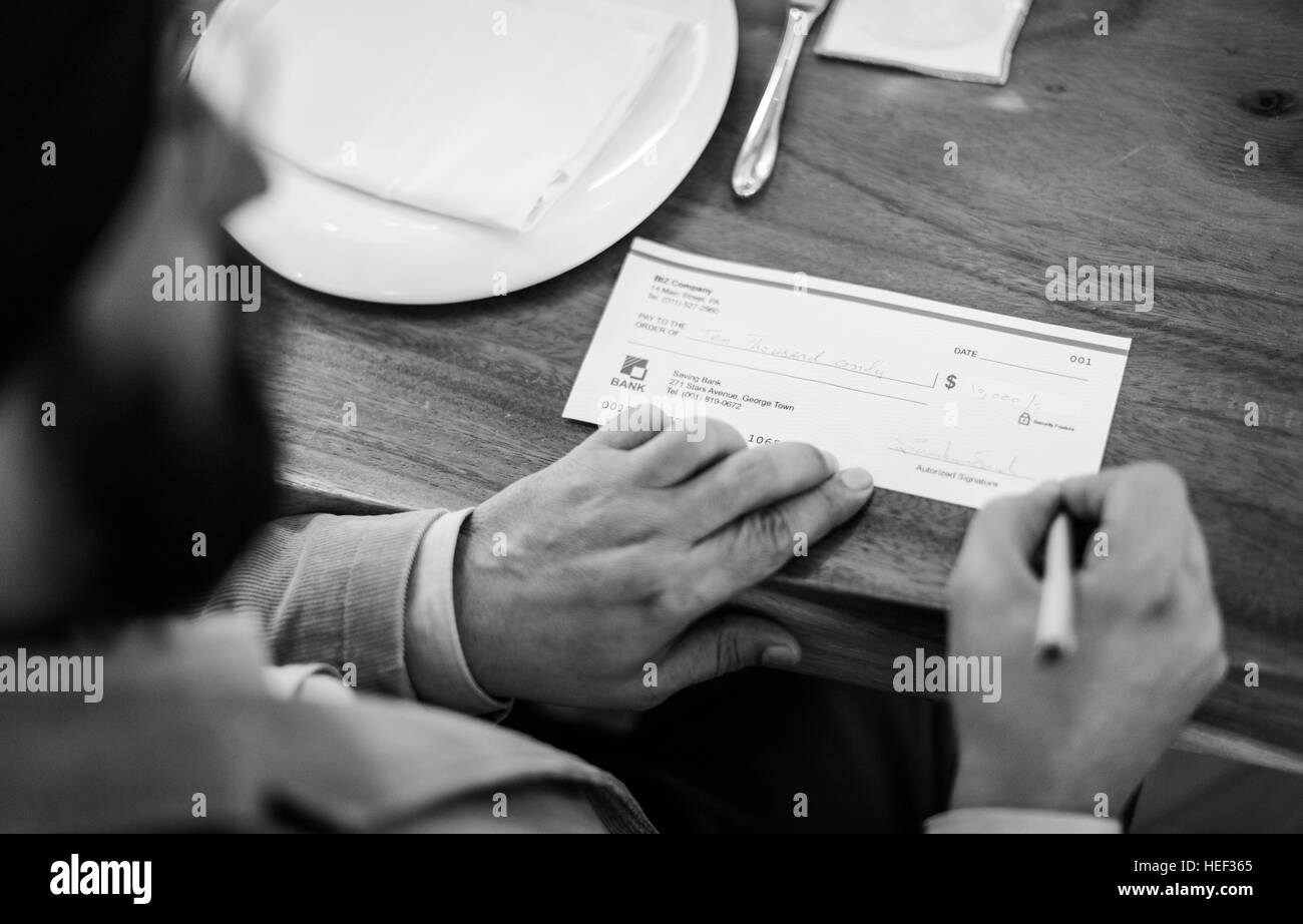Business People Cheque Money Concept Stock Photo - Alamy