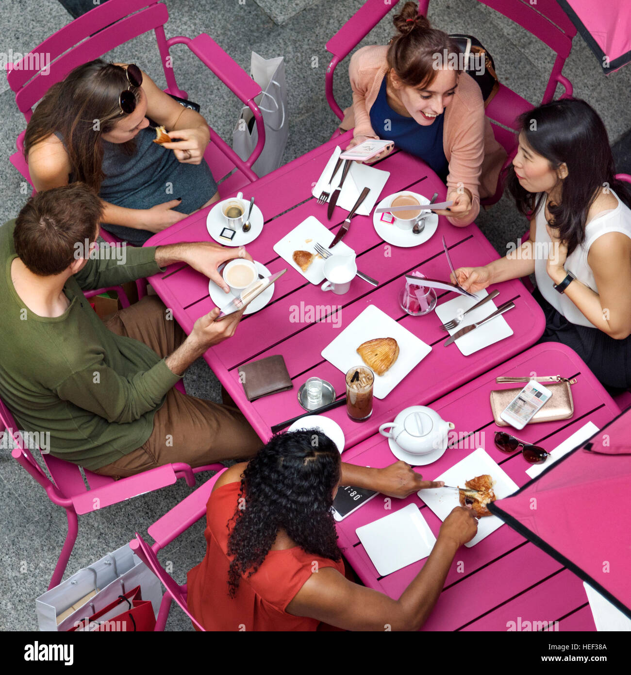 Group Of People Dining Concept Stock Photo - Alamy