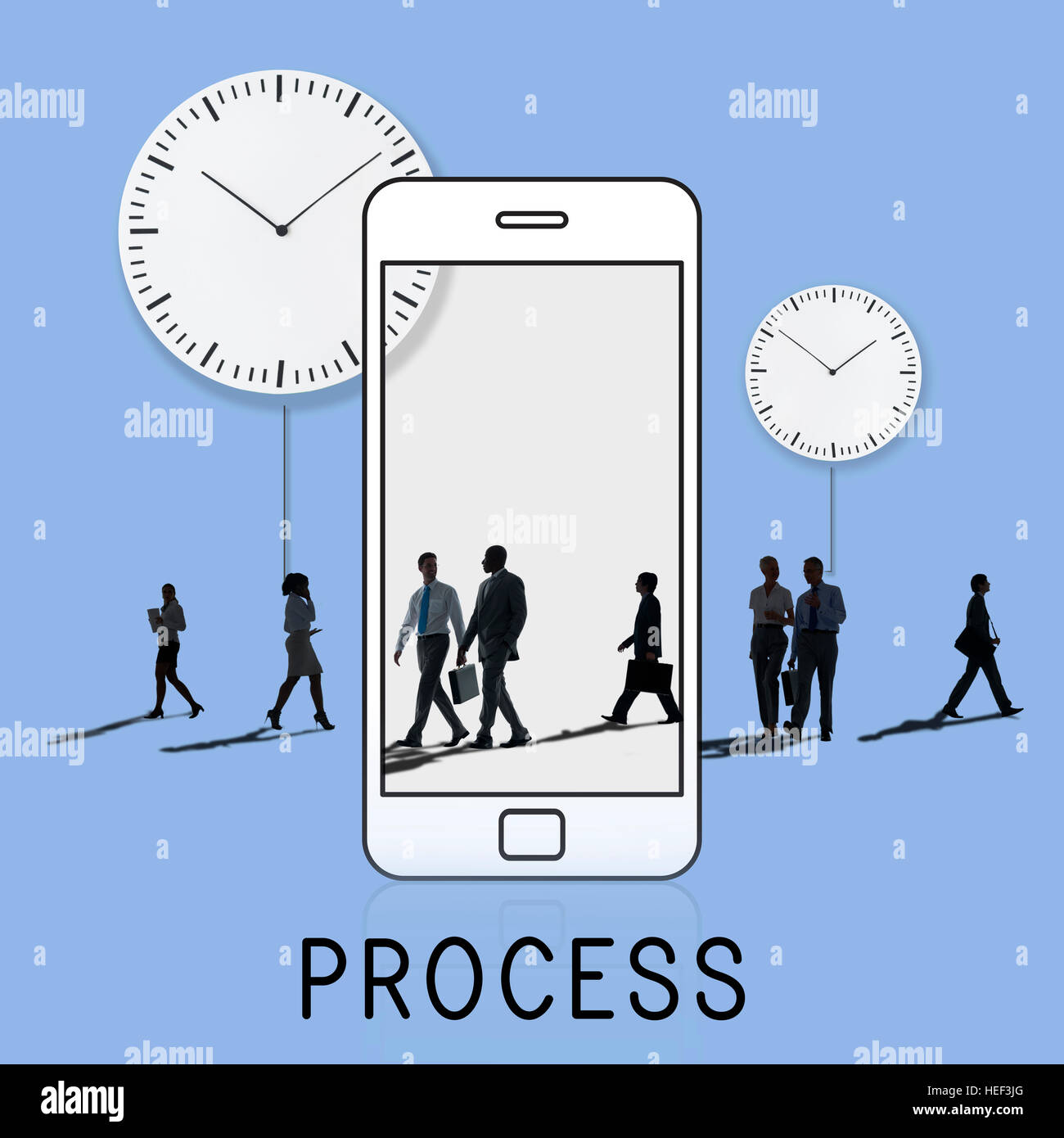 People Silhouette Time Management Concept Stock Photo - Alamy