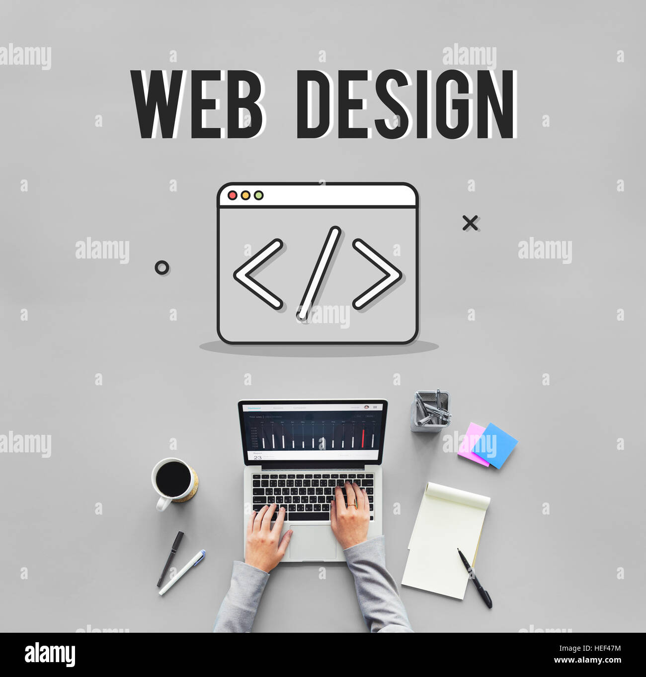 Web Development Symbol Icon Concept Stock Photo - Alamy