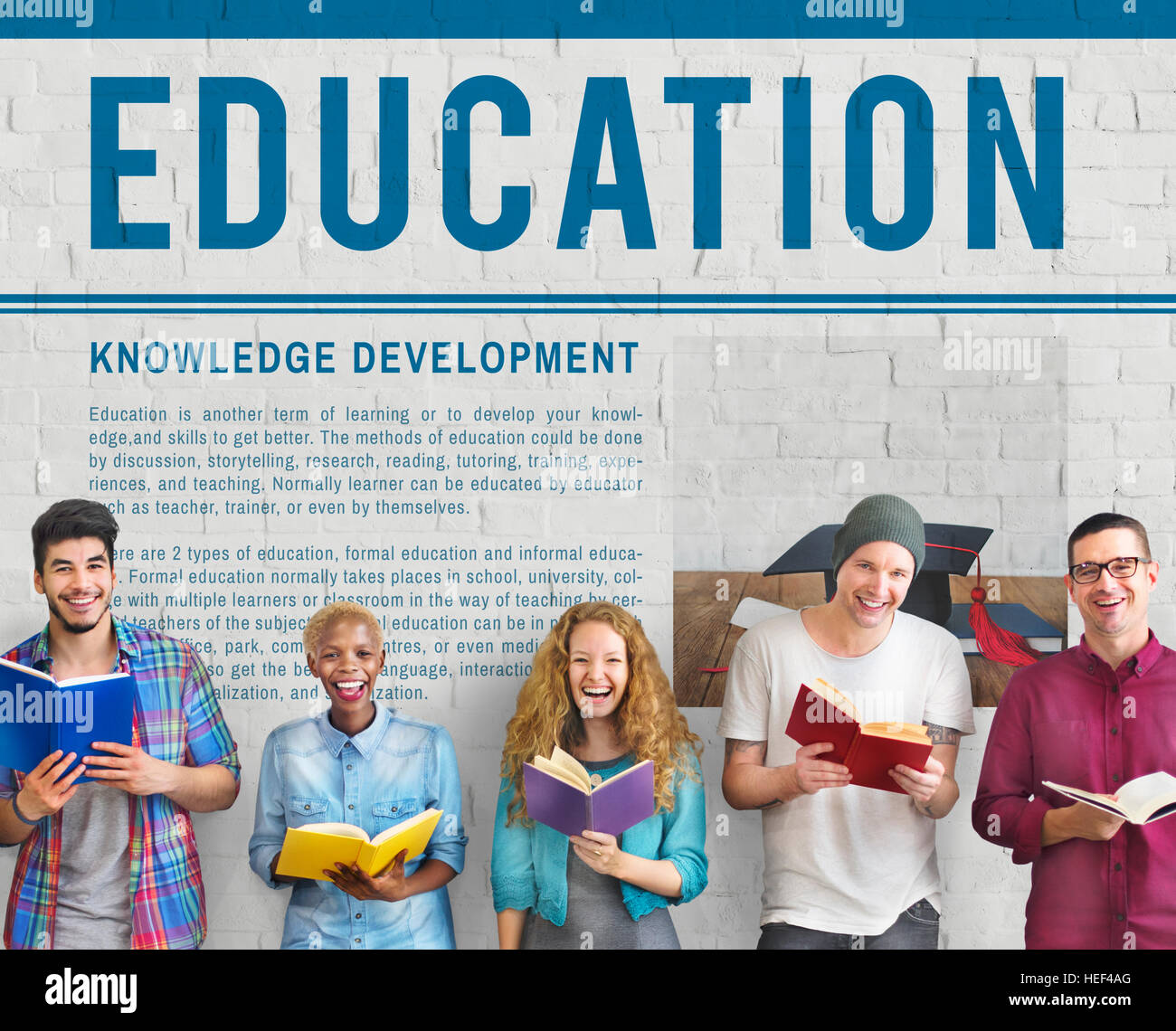 Graduation Hat Diploma Degree Knowledge Concept Stock Photo - Alamy