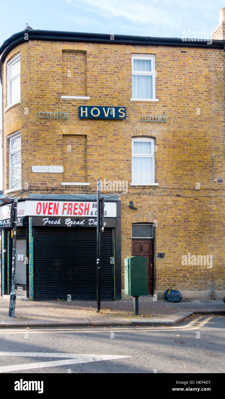 A closed bakery with HOVIS sign in East London Stock Photo - Alamy