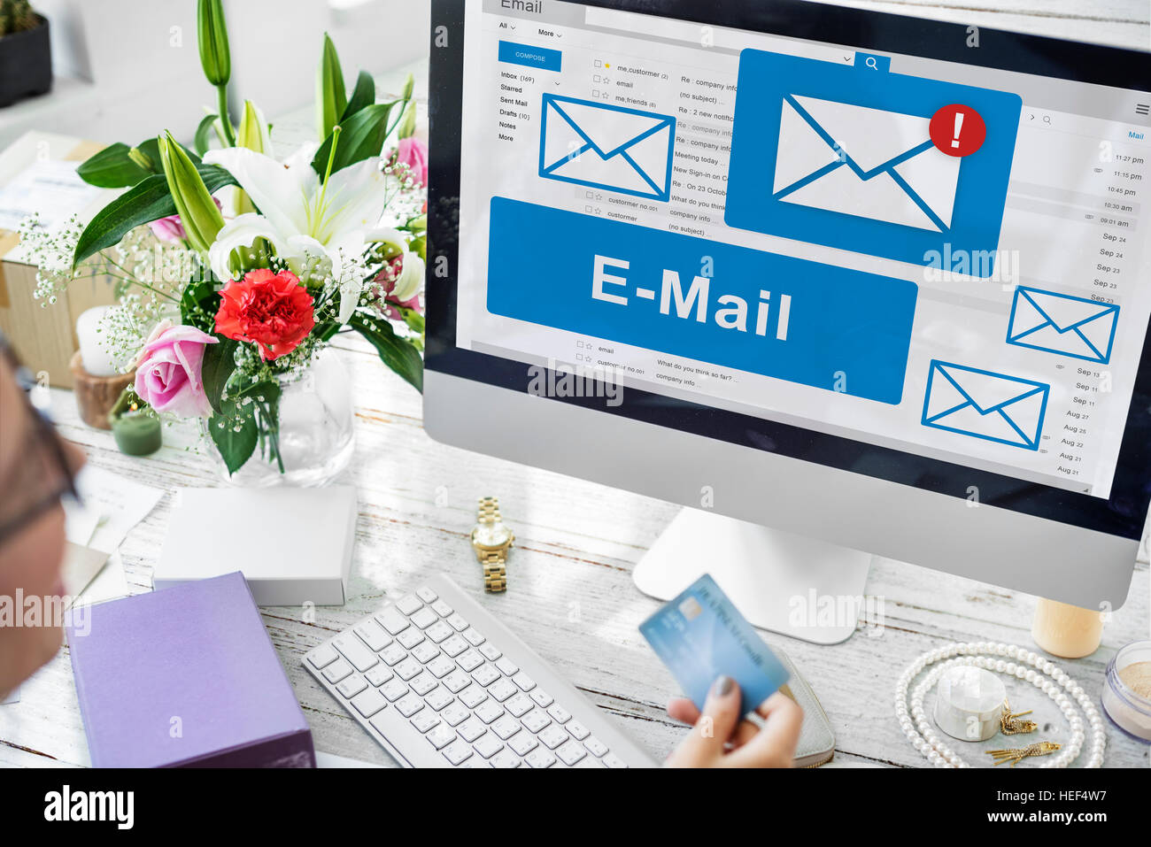 Email Conversation New Message Concept Stock Photo - Alamy