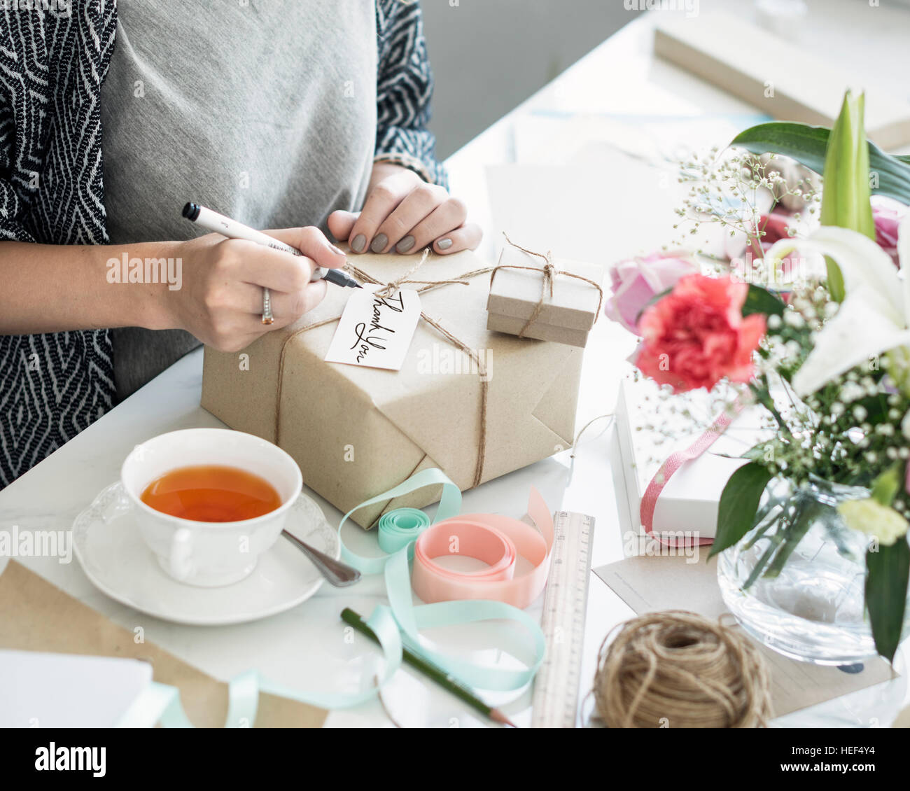Gift Packing Present Creative Ideas Simplify Concept Stock Photo - Alamy