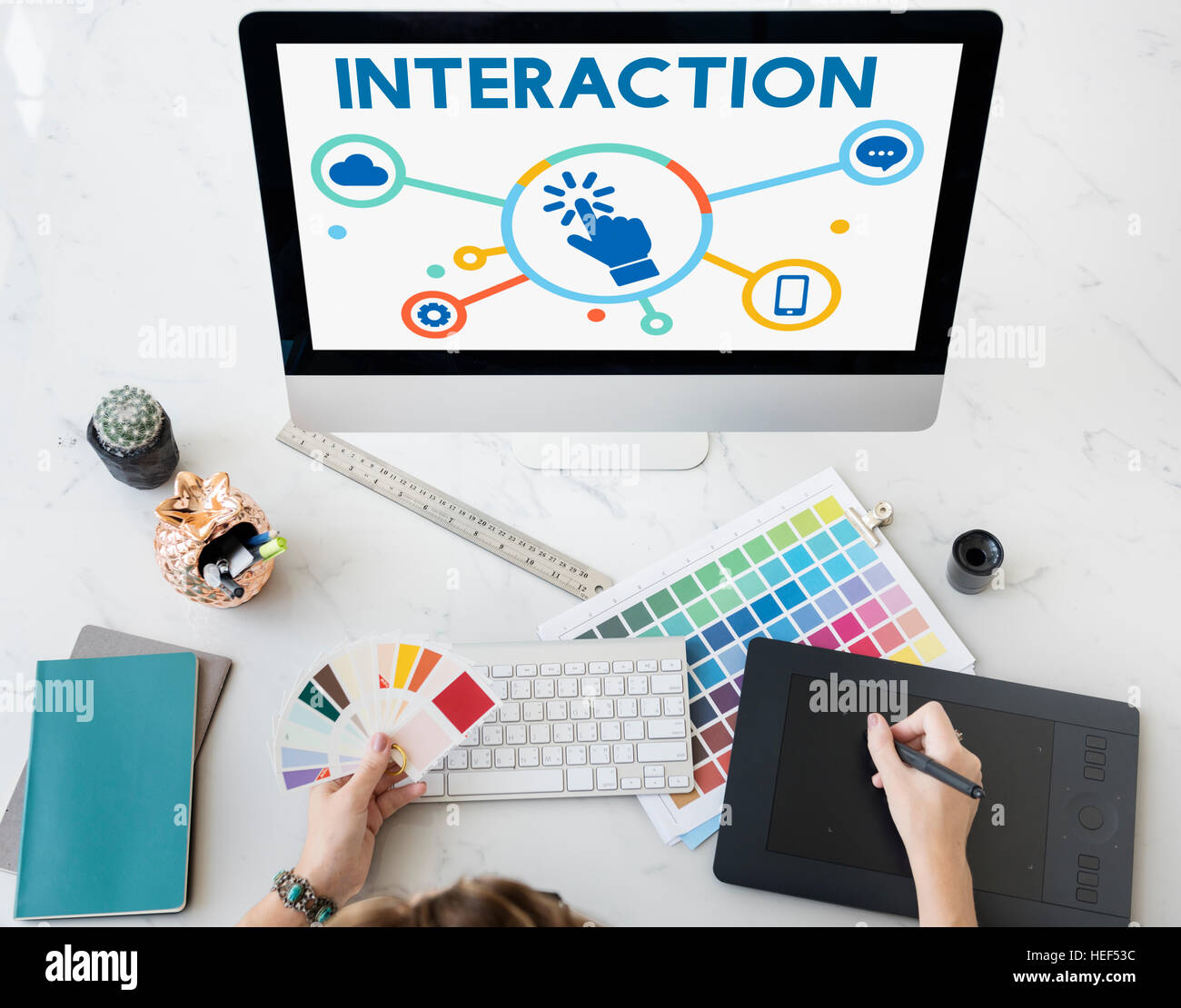 Interaction Connection Community Social Network Concept Stock Photo - Alamy