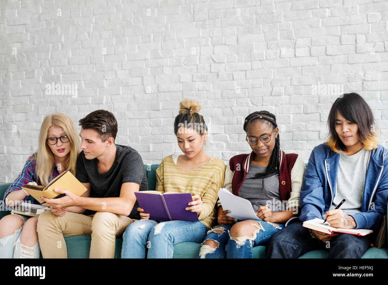 Diversity Students Friends Reading Knowledge Concept Stock Photo - Alamy