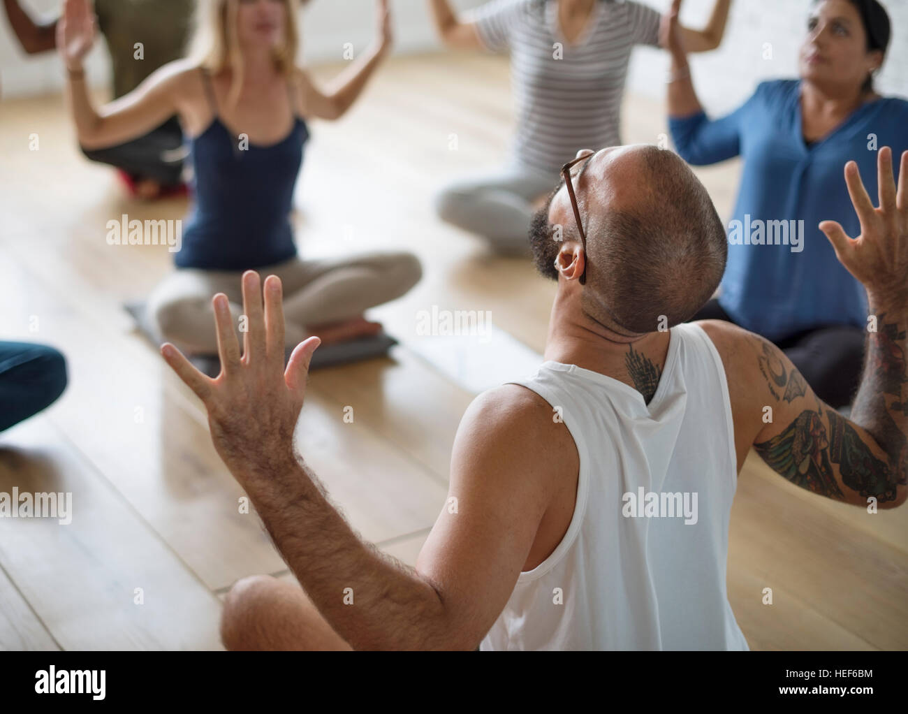 Diversity People Exercise Class Relax Concept Stock Photo - Alamy