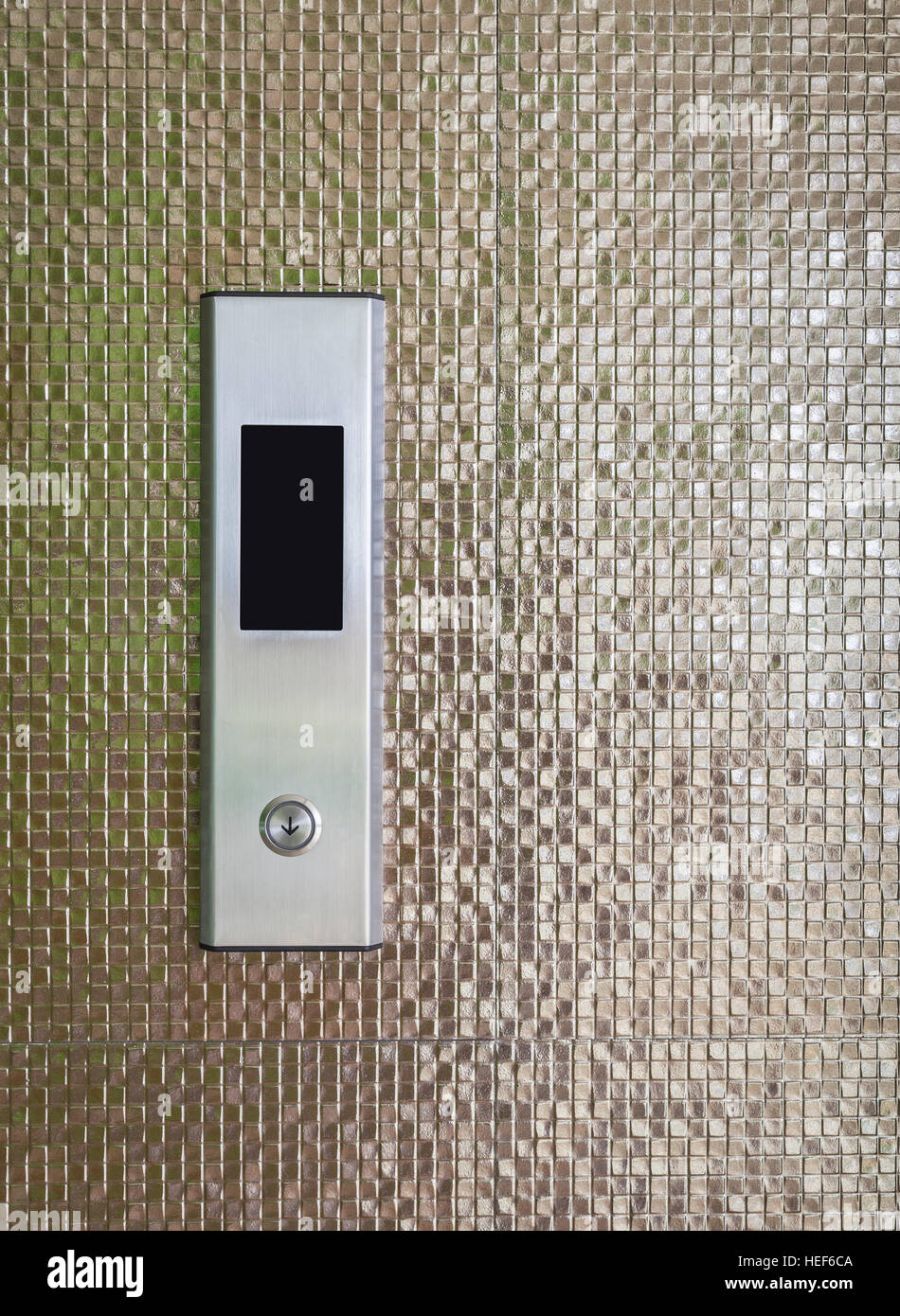 Close up silver elevator button on the wall Stock Photo - Alamy