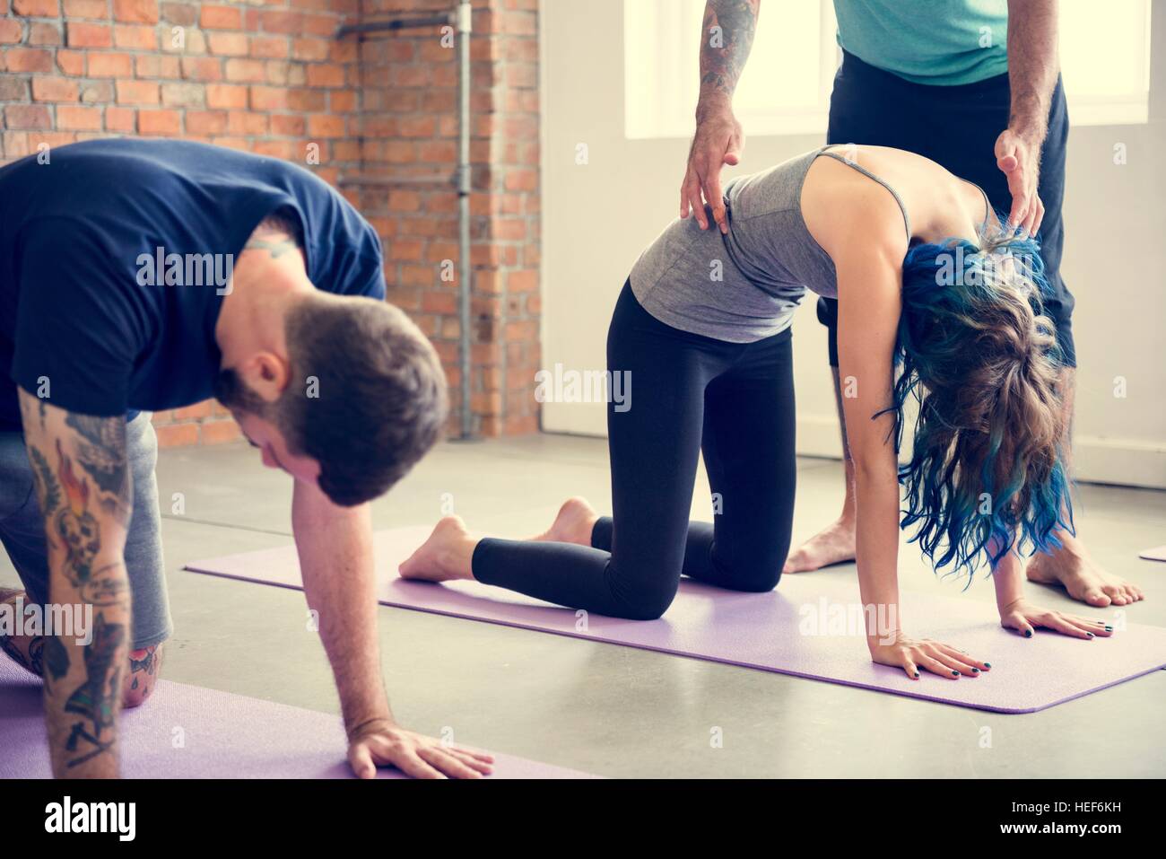 Yoga Practice Exercise Class Concept Stock Photo - Alamy