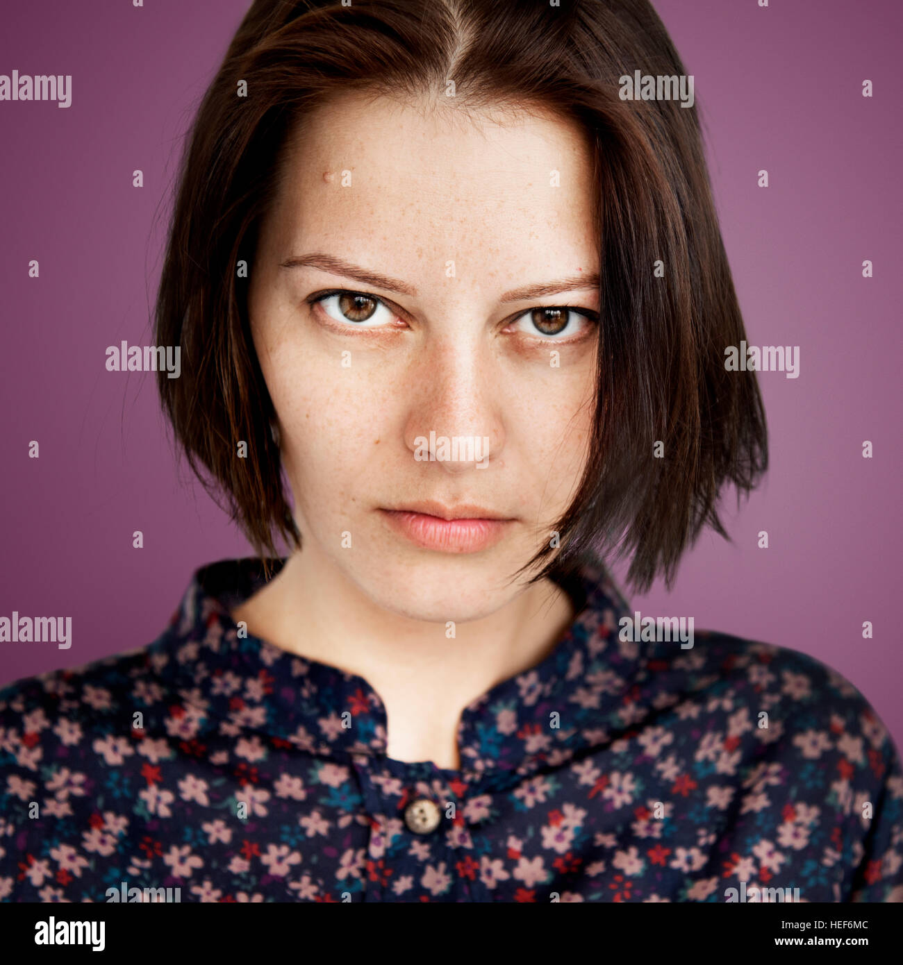 Woman Face Upset Unhappy Expression Concept Stock Photo - Alamy