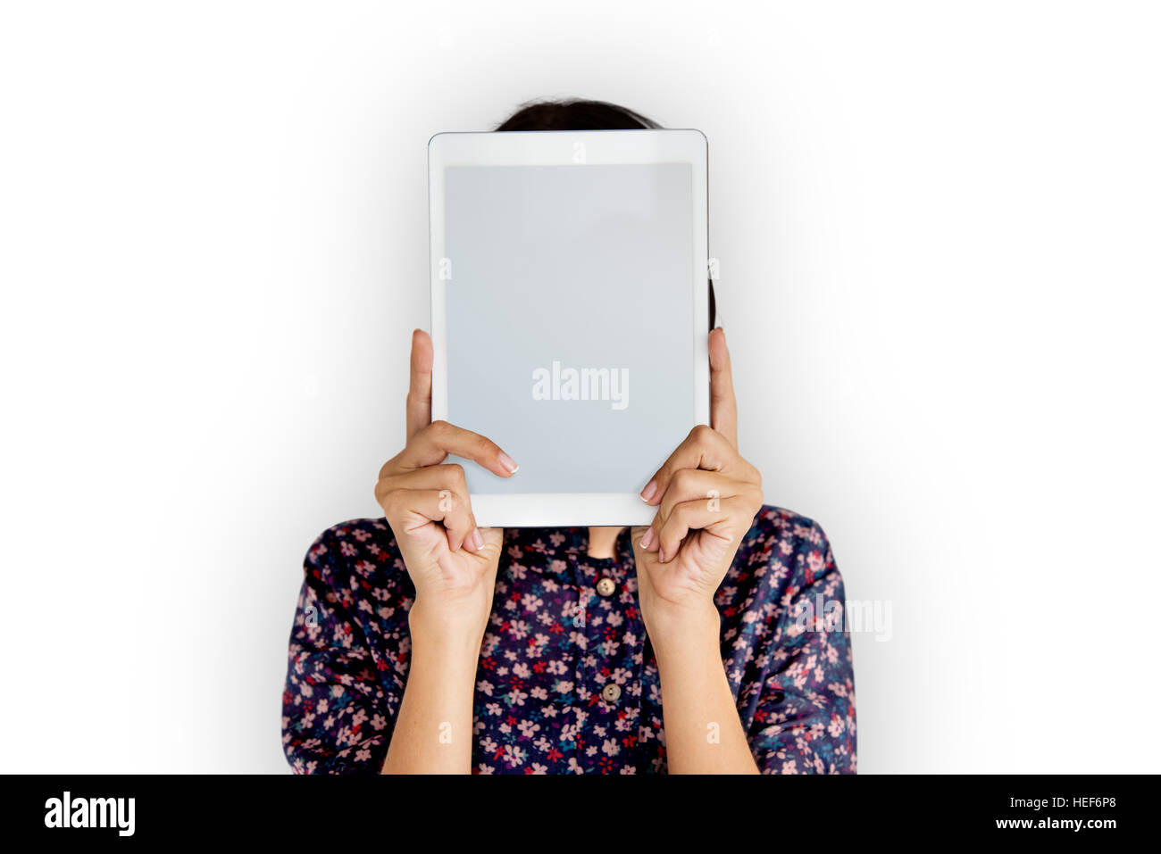 Person Holding Tablet Face Concept Stock Photo - Alamy