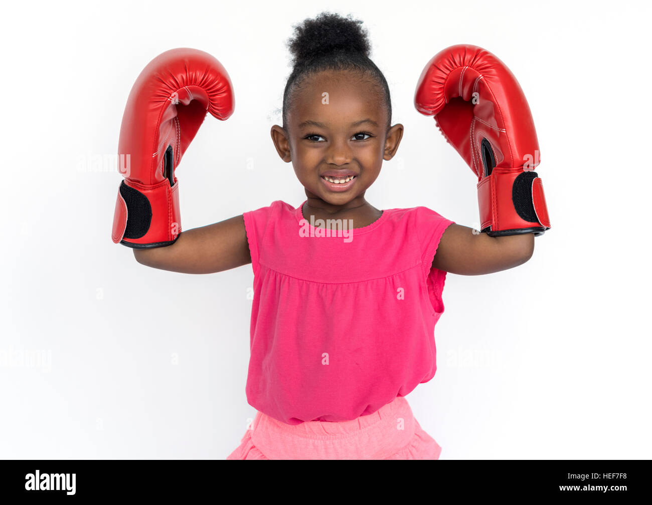 Little Girl Kid Adorable Cute Boxing Portrait Concept Stock Photo - Alamy