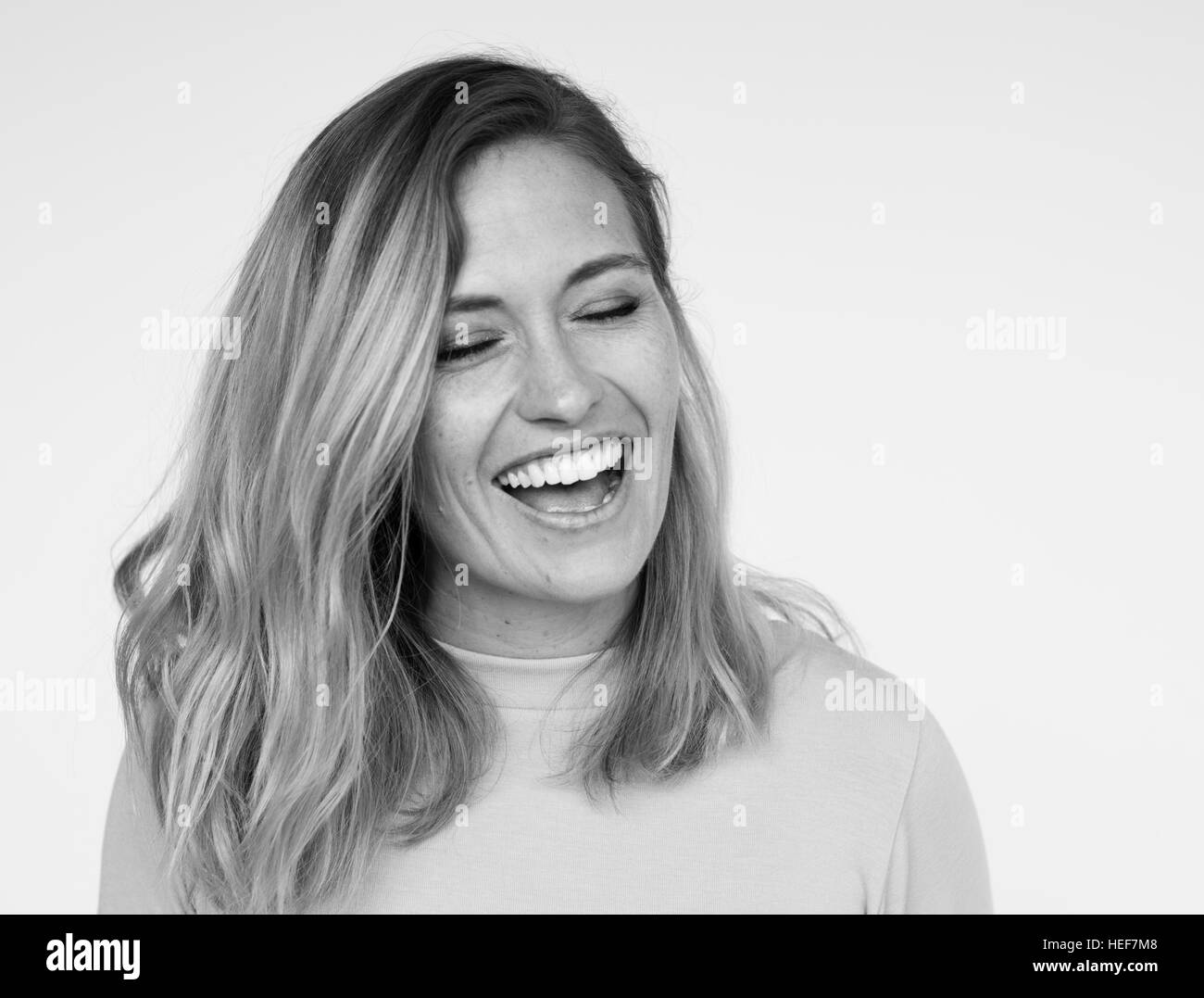 Woman Smiling Happiness Portrait Concept Stock Photo - Alamy