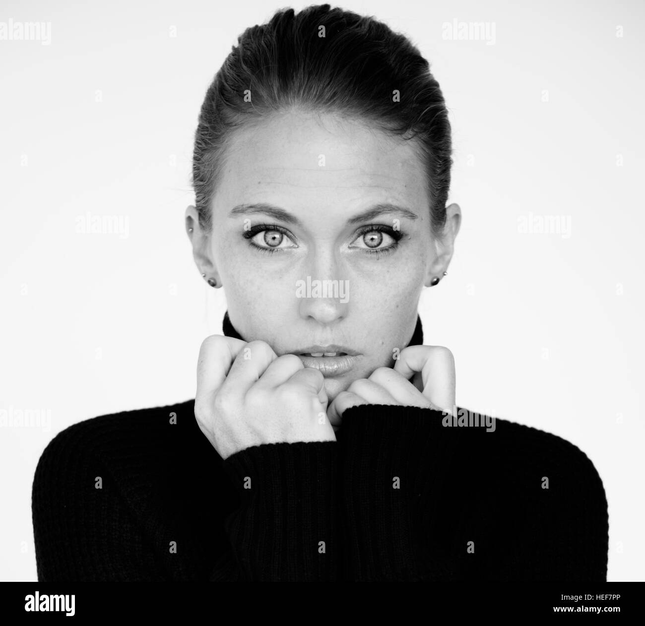 Woman Serious Studio Portrait Concept Stock Photo - Alamy