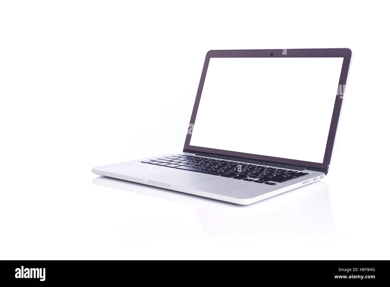 Laptop with blank screen isolated on white background Stock Photo - Alamy