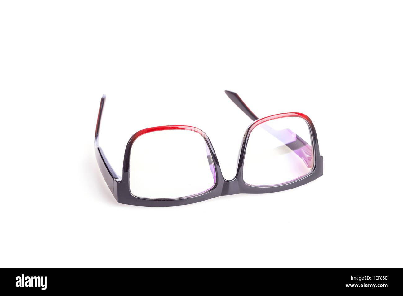 Close up black eye glasses isolated on white background Stock Photo - Alamy