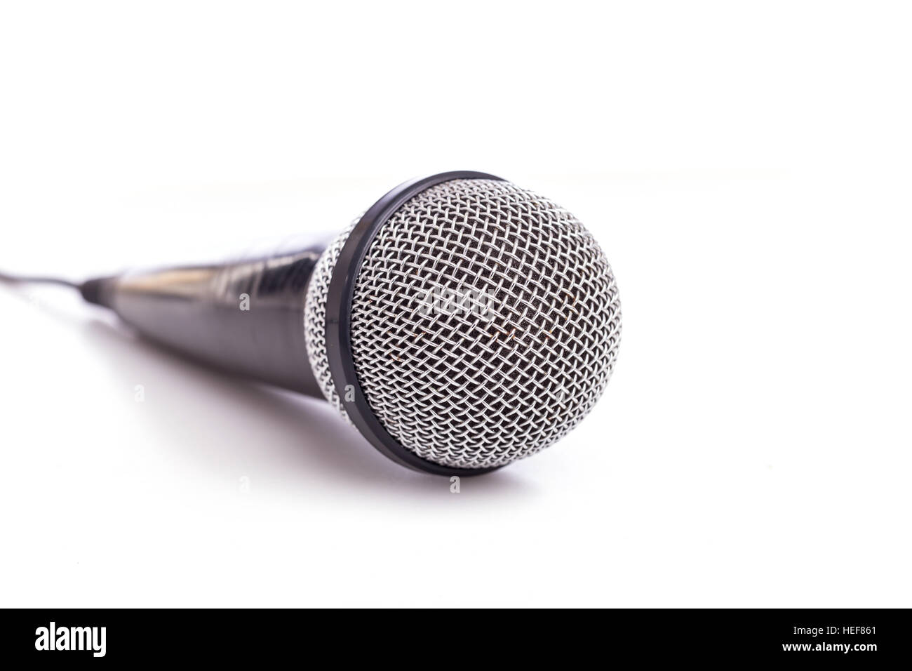 Close up old microphone isolated on white background Stock Photo - Alamy