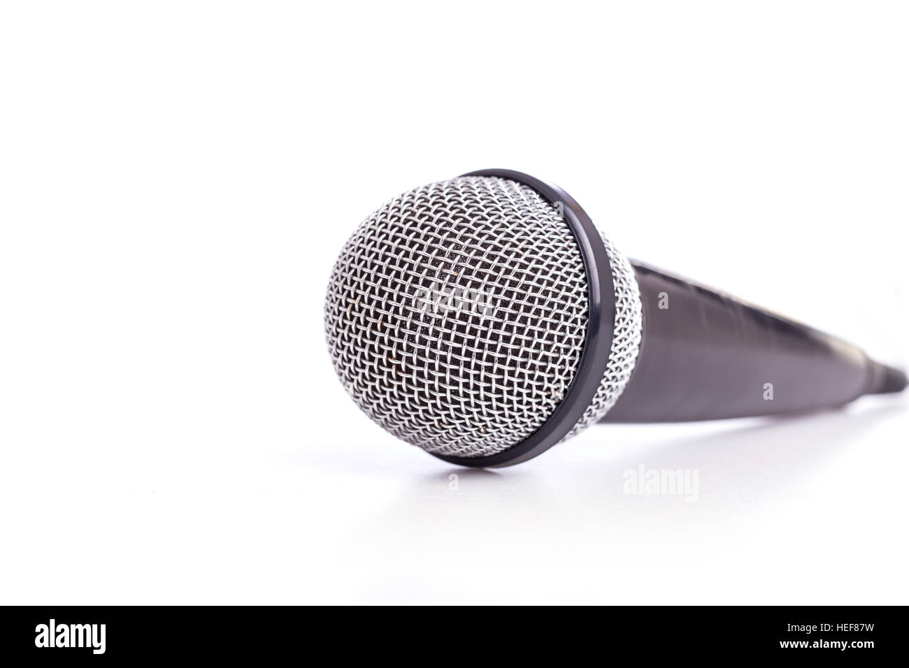 Close up old microphone isolated on white background Stock Photo - Alamy