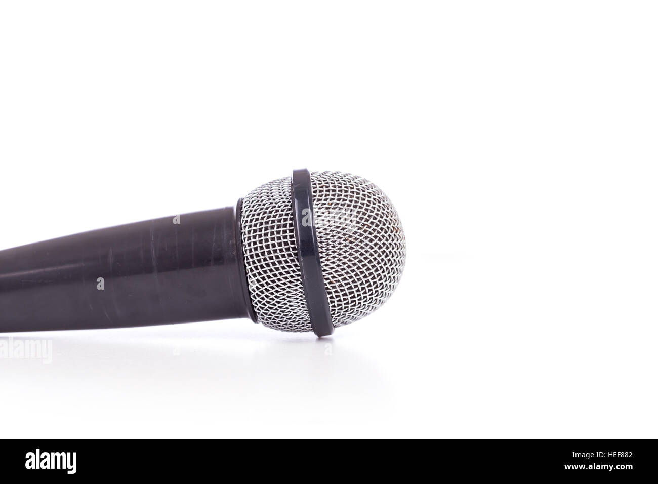 Close up old microphone isolated on white background Stock Photo - Alamy