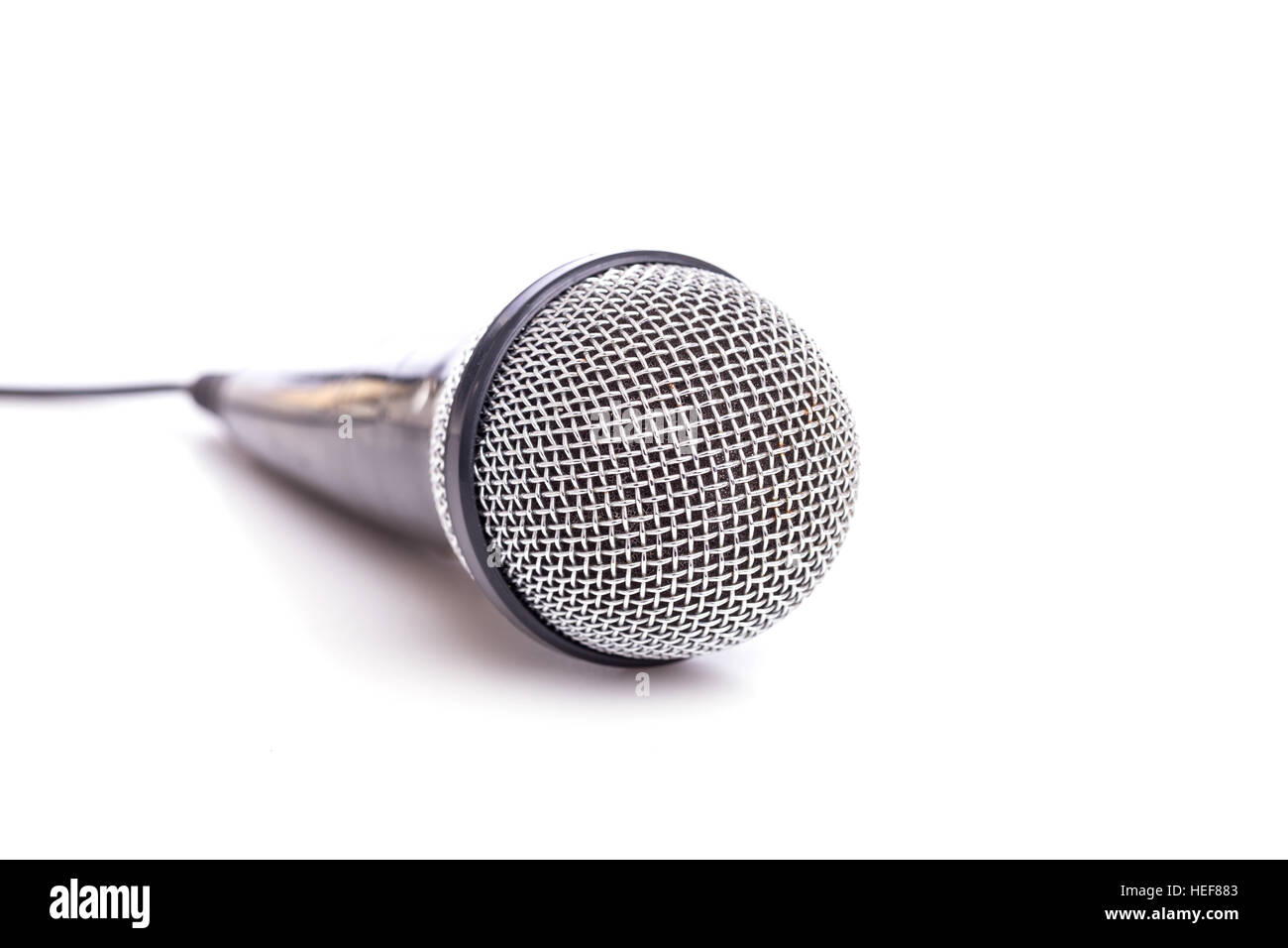 Close up old microphone isolated on white background Stock Photo - Alamy
